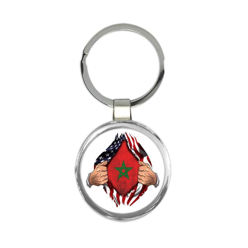 Morocco : Gift Keychain Flag USA Chest American Moroccan Expat Country ...