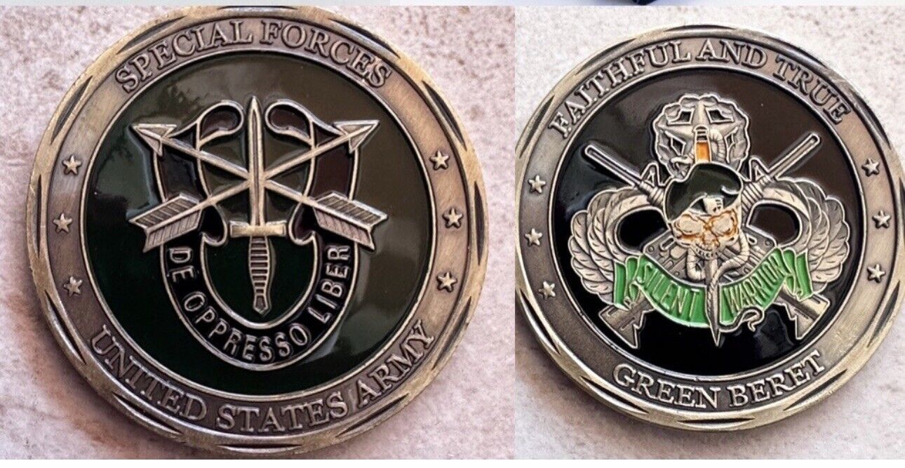 US America Army Special Forces Nice Green Military Beret Metal Coin USA ...