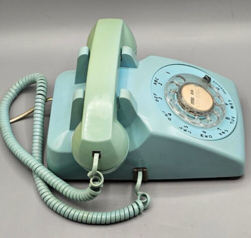 VINTAGE Western Electric Baby Blue Desk Rotary Telephone 500 DM - WORKS ...