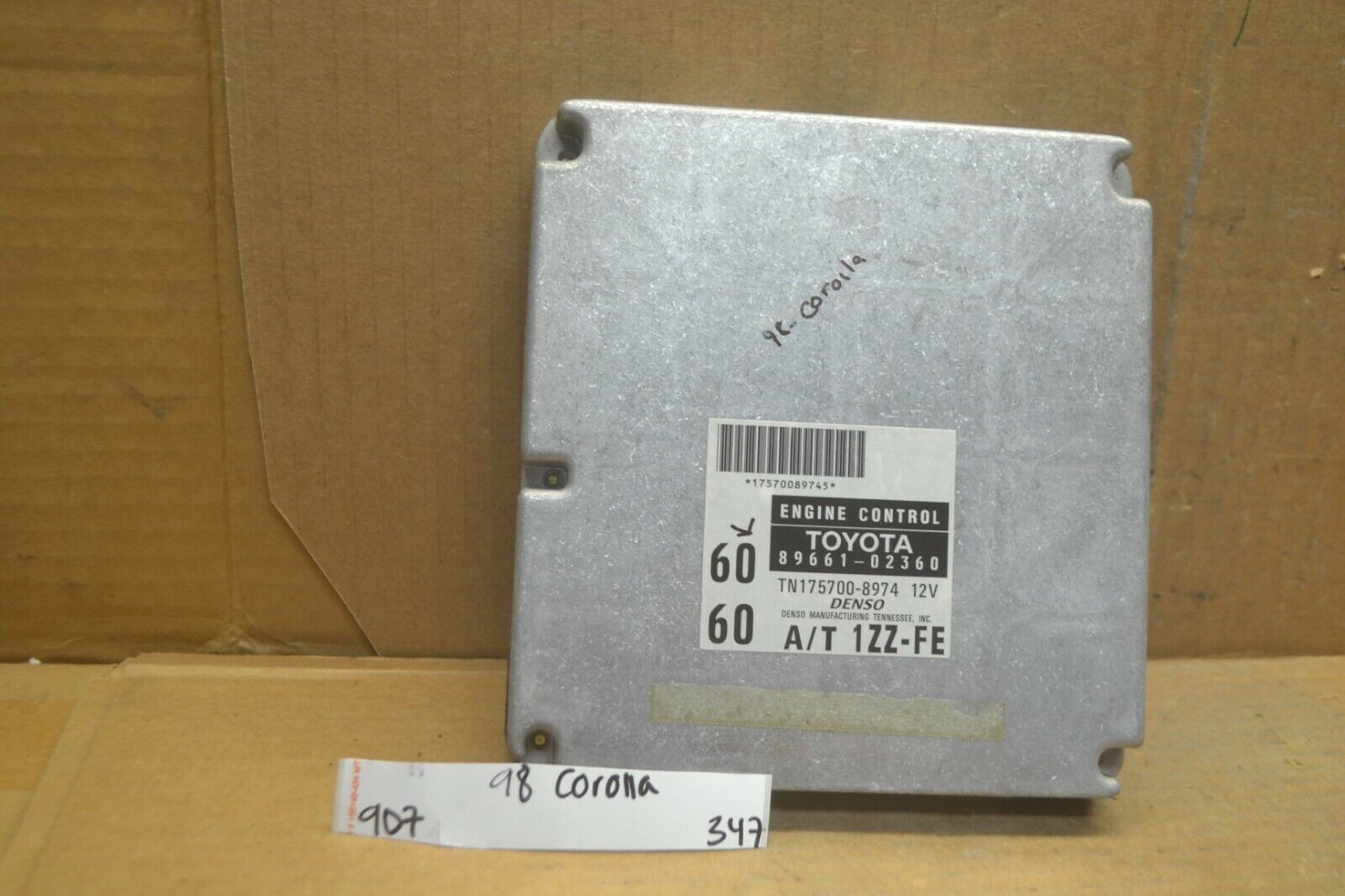 1998 Toyota Corolla Engine Control Unit ECU 8966102360 Module 347-9d7 ...