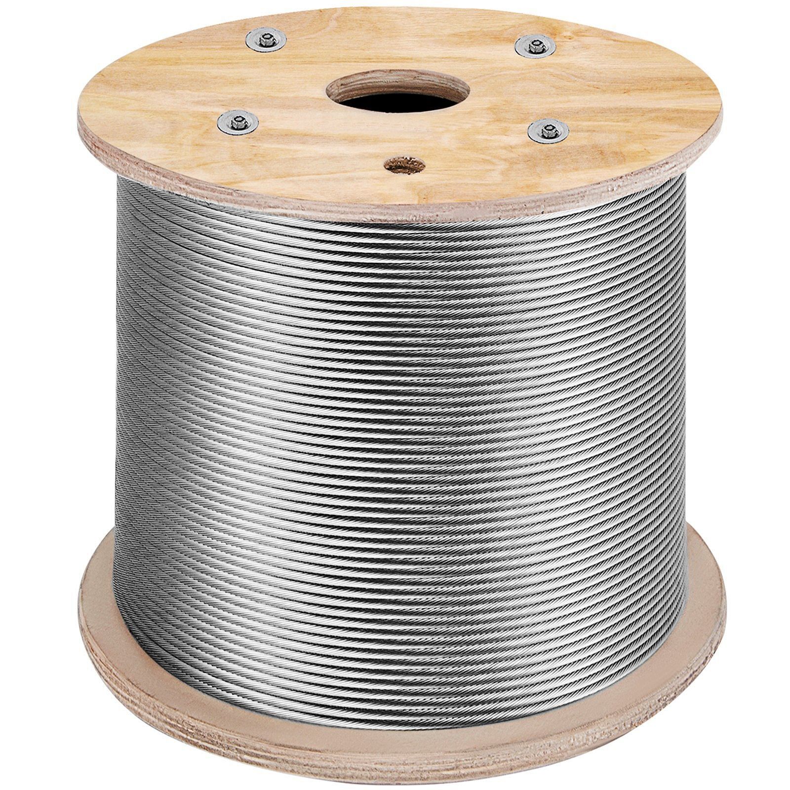 VEVOR Stainless Steel Cable Railing 1/8"x 500ft, Wire Rope 316 Marine ...