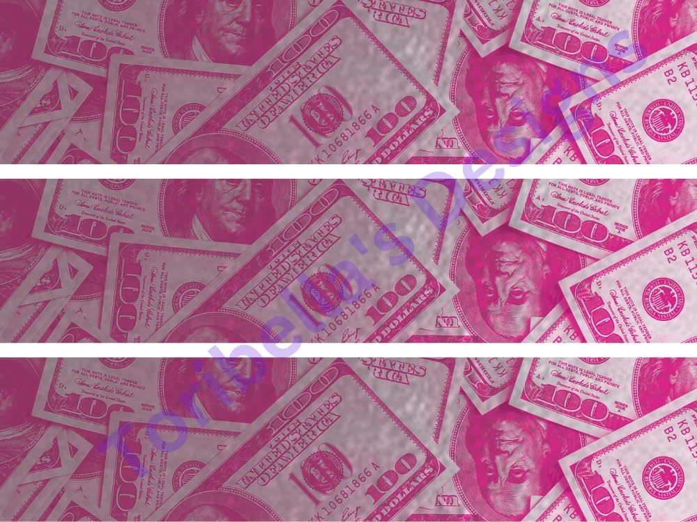 Pink Money Image Edible Cake Border Side Strips Topper Frosting Sheet ...