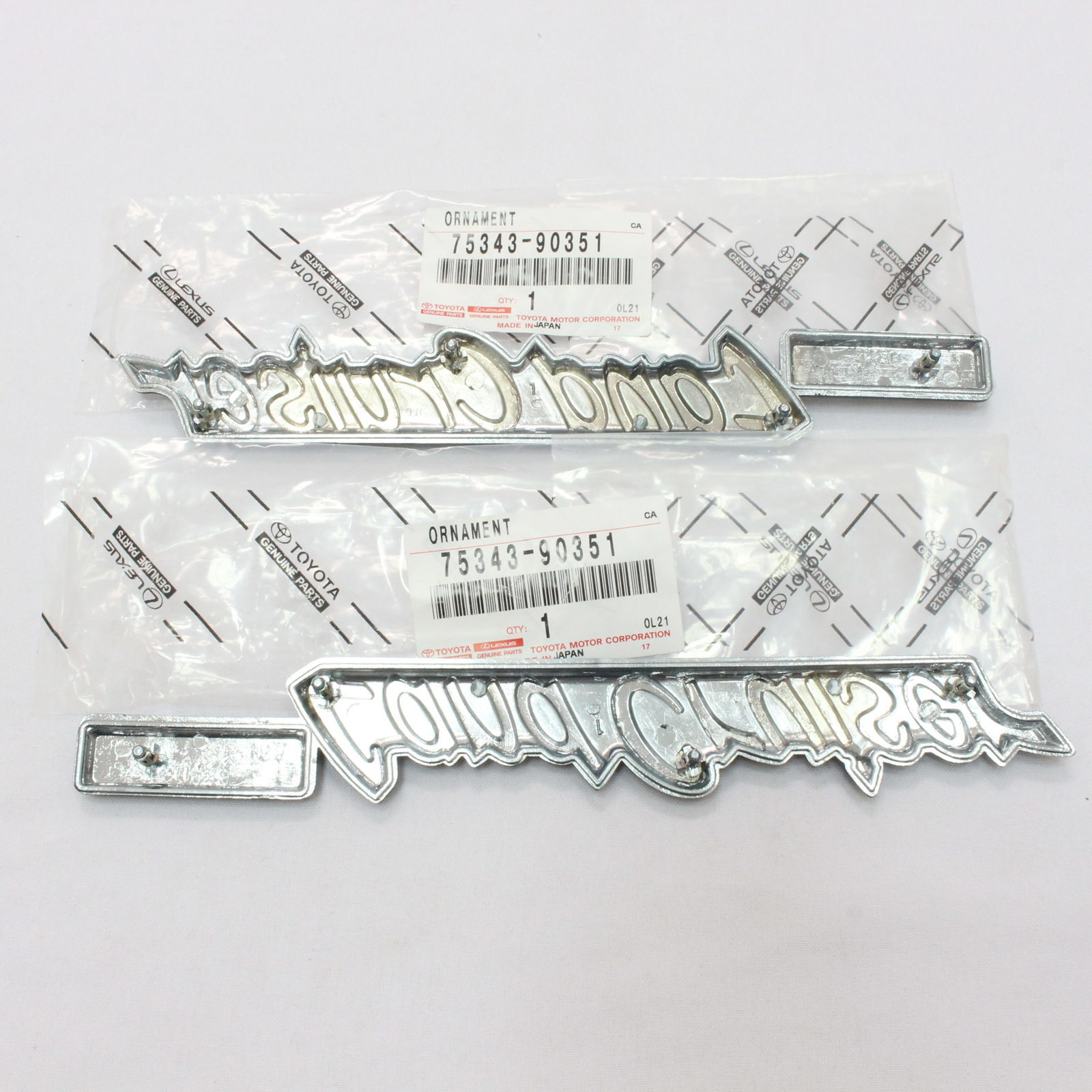 Toyota Land Cruiser FJ40 Front Fender Emblem Name Plate 75343-90351 x2 ...