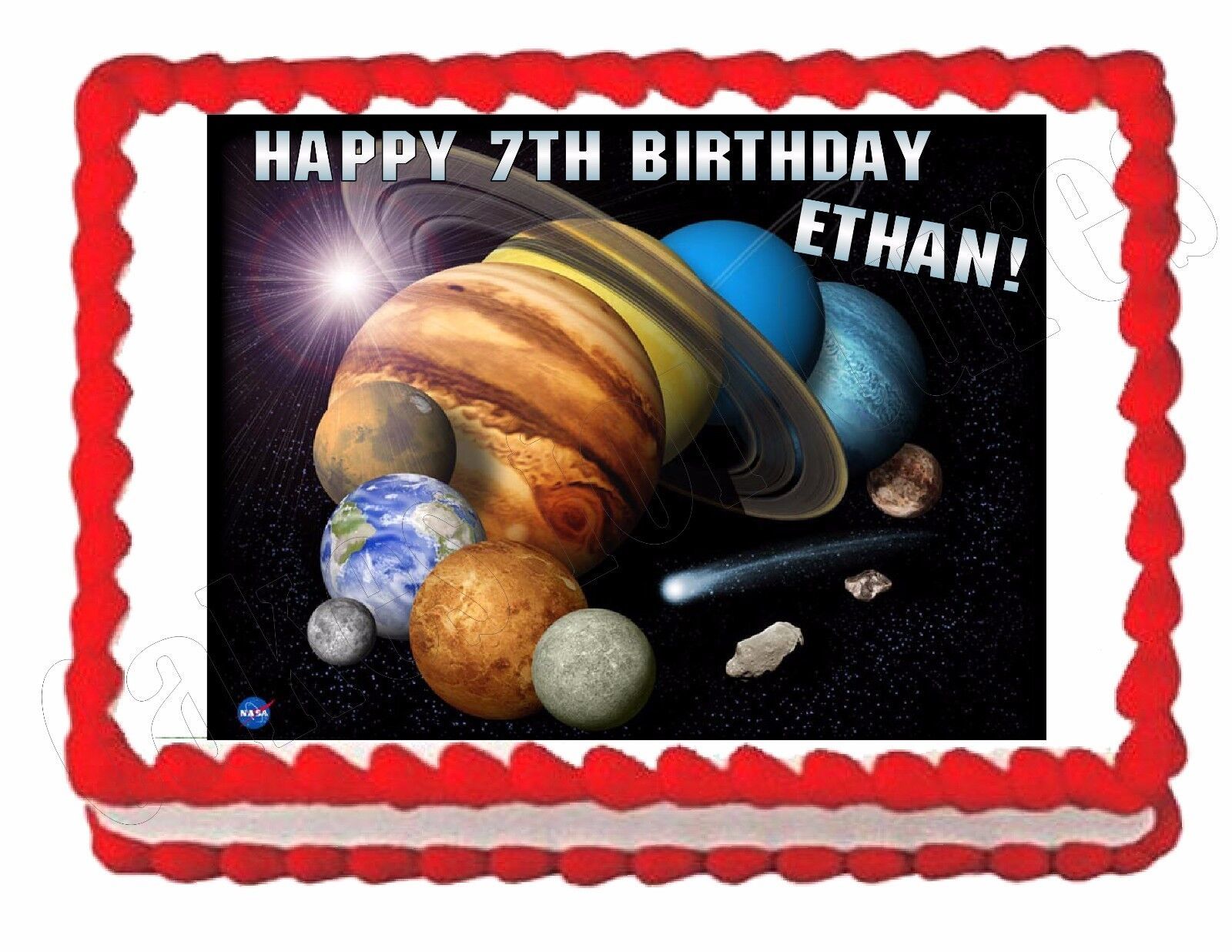 Solar System -Planets -Outer Space edible cake topper party decoration ...
