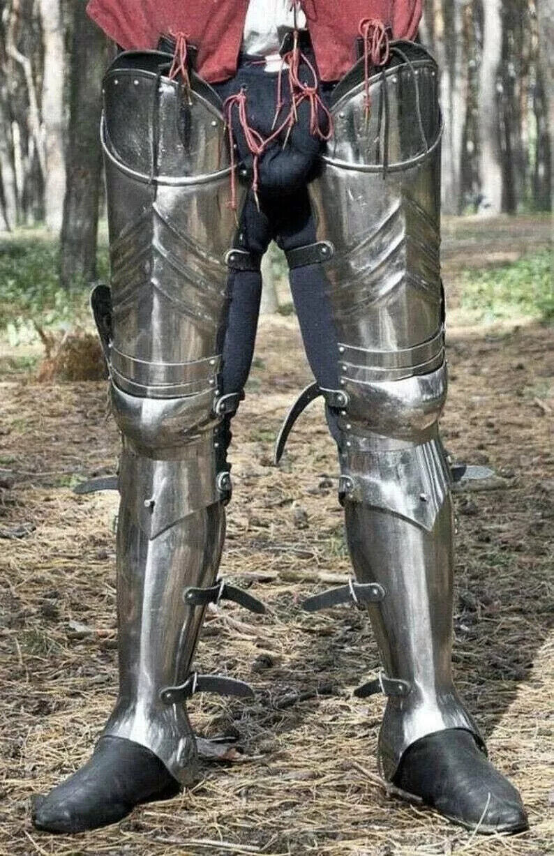 Medieval Gothic Leg Armor Full 18 GA Steel knight Graves Crusader SCA ...