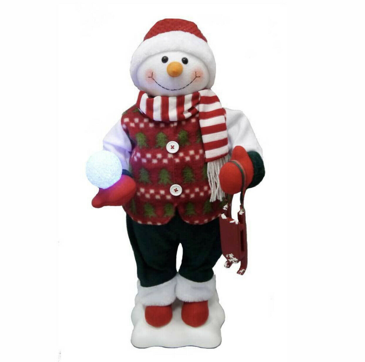 24" Animated Mr. Snowman with Lighted Snowball (as) - Holiday & Seasonal