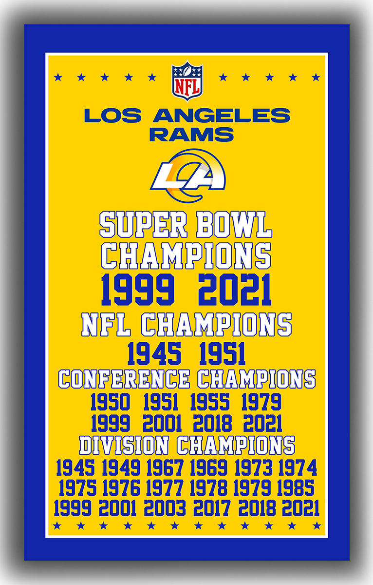 Los Angeles Rams Football Team Champions Memorable Flag 90x150cm 3x5ft ...
