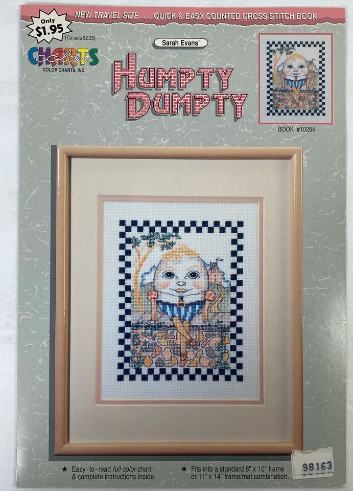 Humpty Dumpty Counted Cross Stitch Pattern / Chart #10254 Color Charts ...