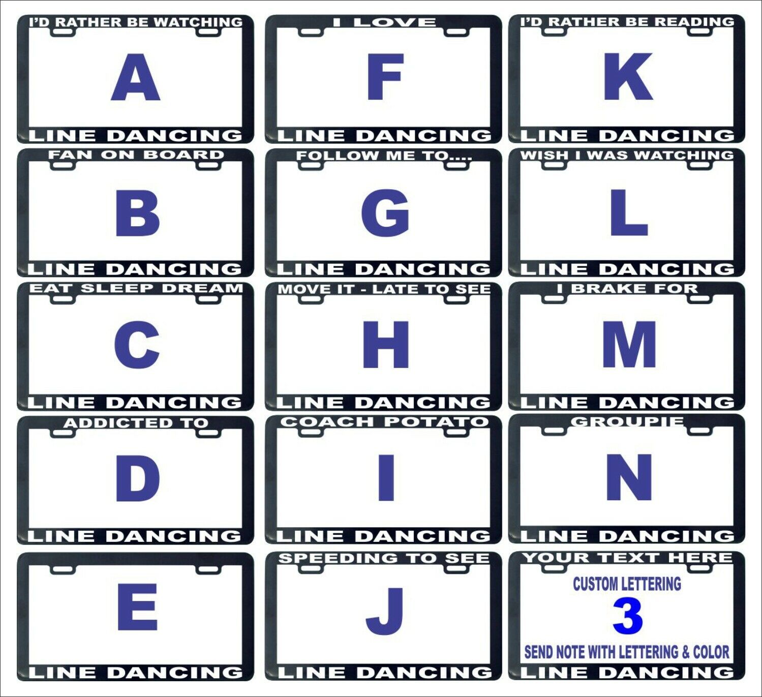 Line Dancing funny assorted license plate frame holder - Car & Truck ...