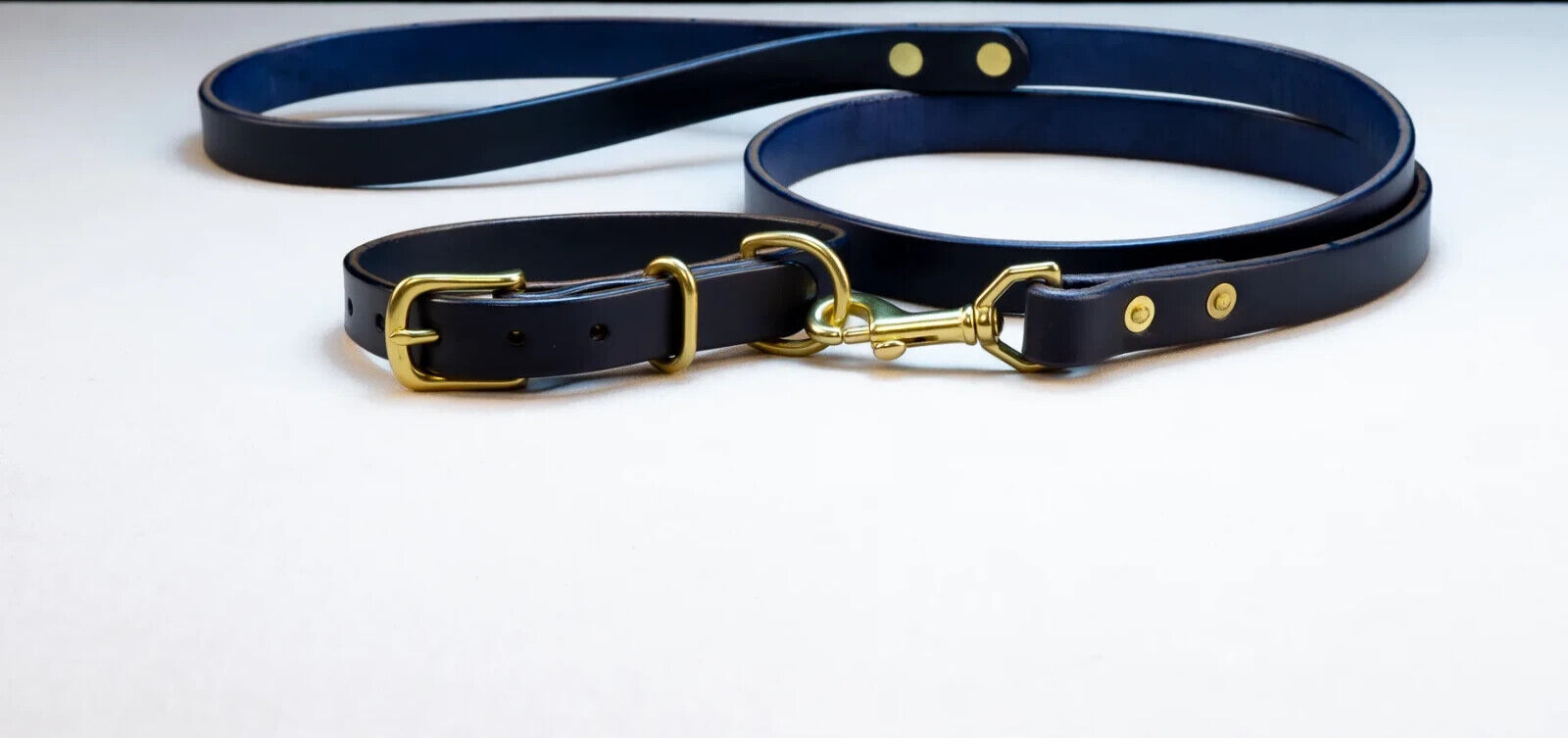 Shwaan English bridle leather Dog collar and lead Combo for all breeds ...
