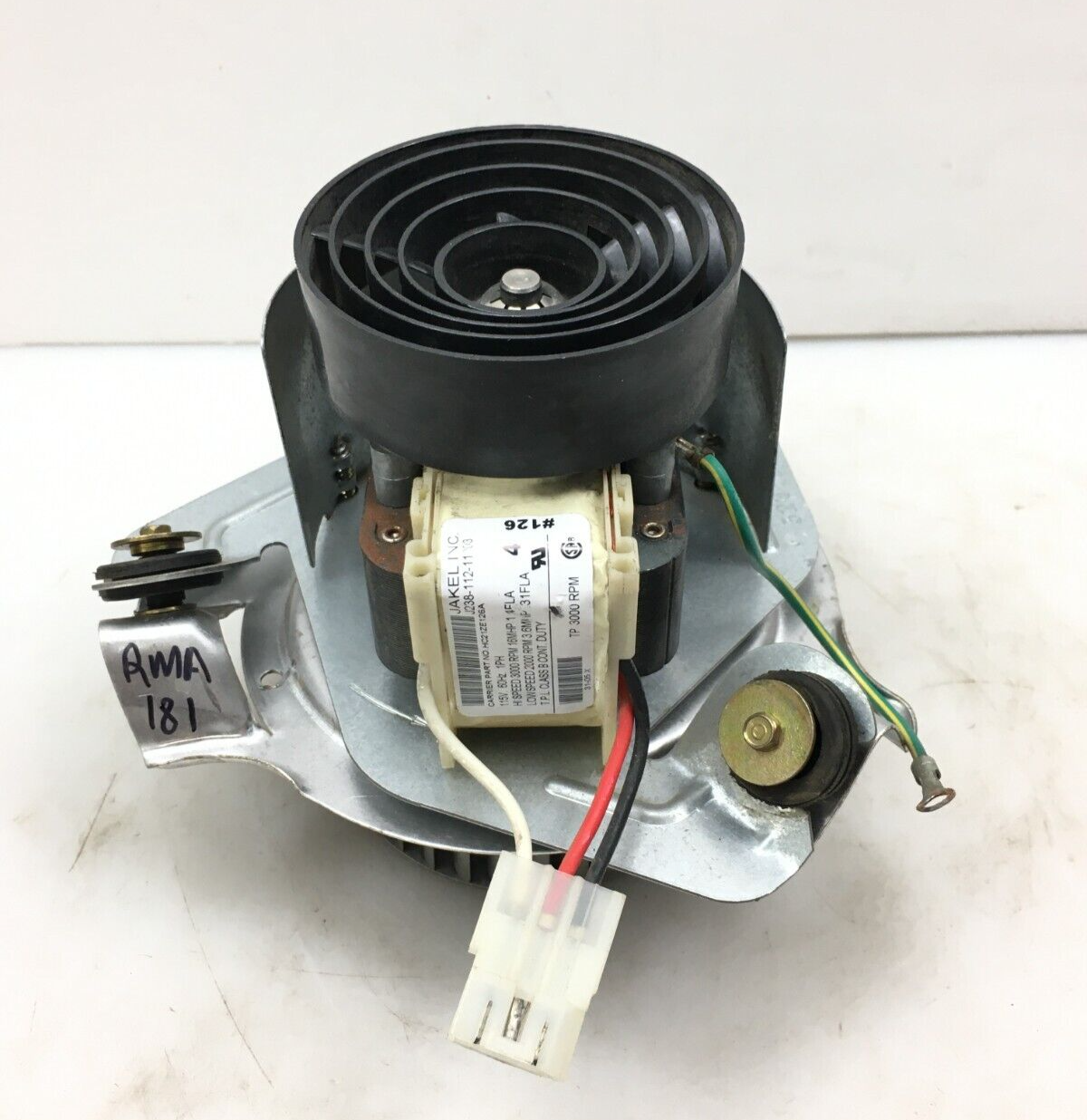 JAKEL J238-112-11203 Draft Inducer Blower Motor HC21ZE126A used refurbish RMA181 - HVAC ...