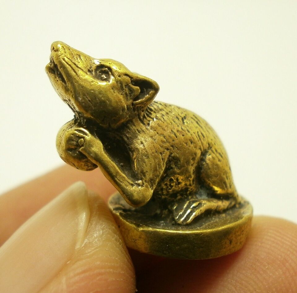MUSHIKA MINI STATUE FIGURINE MOUSE MOUNT RAT OF LORD GANESHA SUCCESS ...