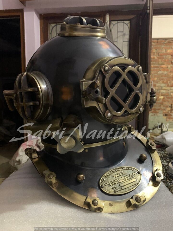 Antique Divers Helmet Mark VI Boston Diving Helmet U.S Navy Marine ...