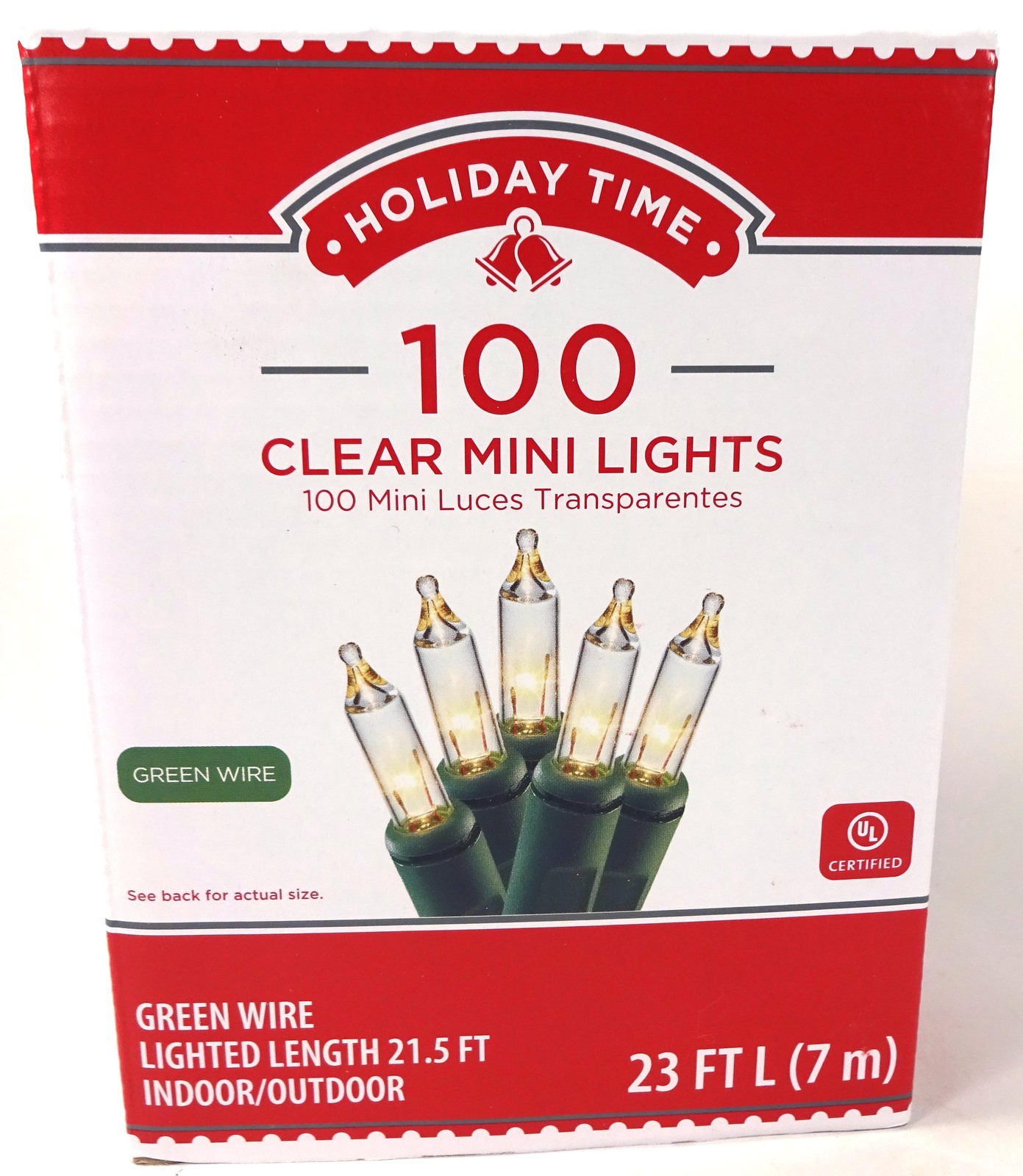 Holiday Time Clear Mini Light Set, Green Wire, Indoor / Outdoor, 100 ...