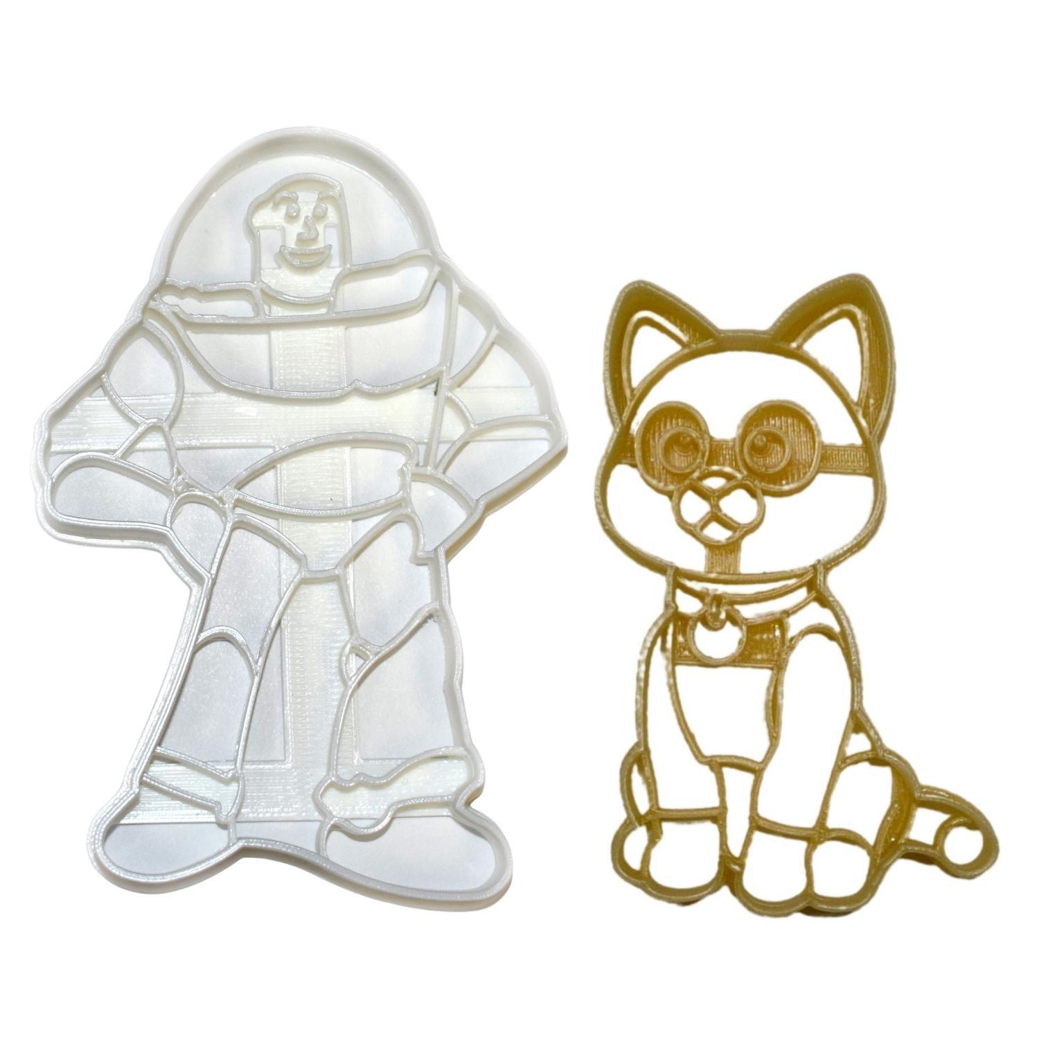 Theme of Lightyear Space Ranger and Robot Cat Set of 2 Cookie Cutters ...