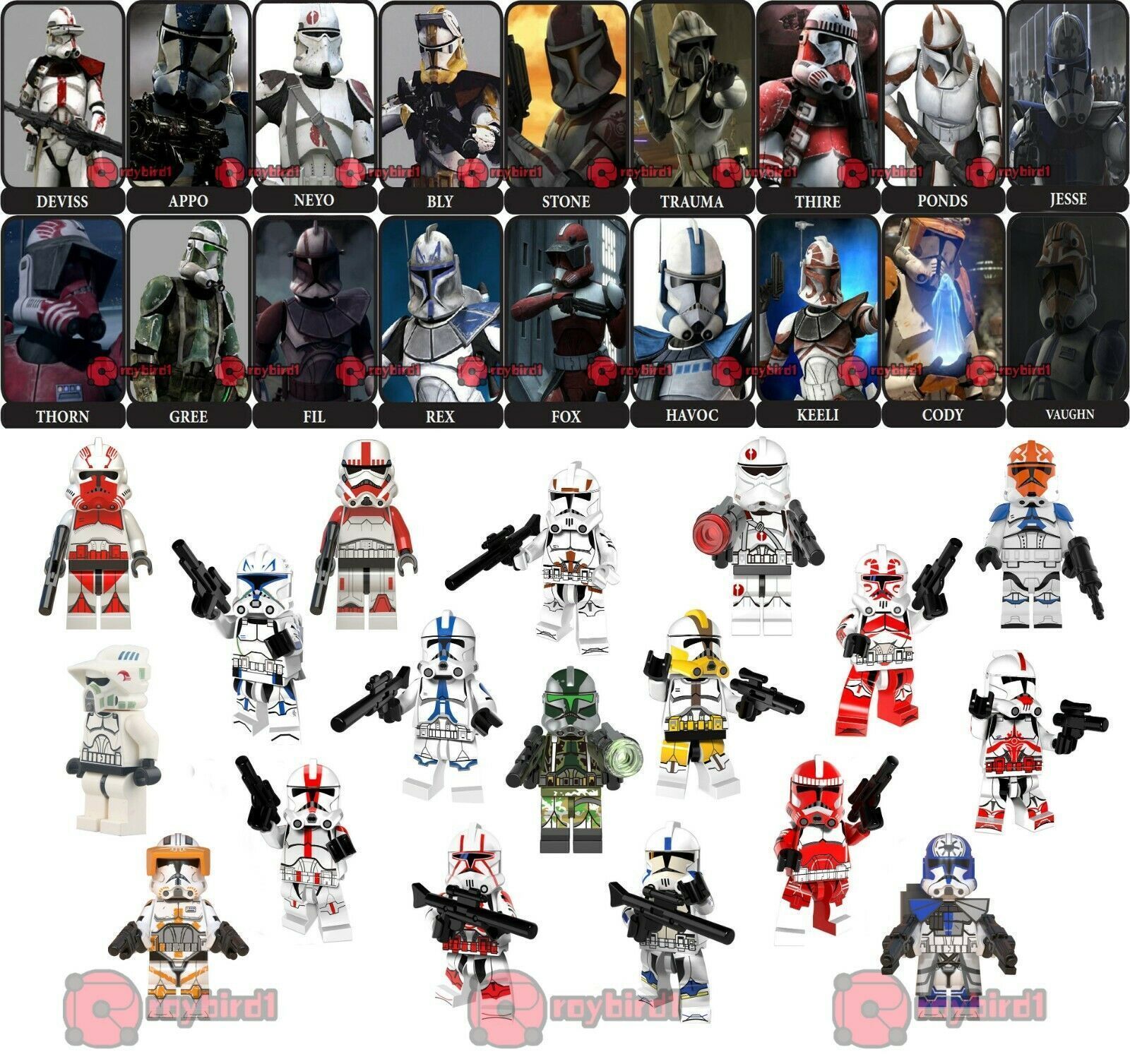 18pcs Star Wars Captain Rex Commander Appo and similar items