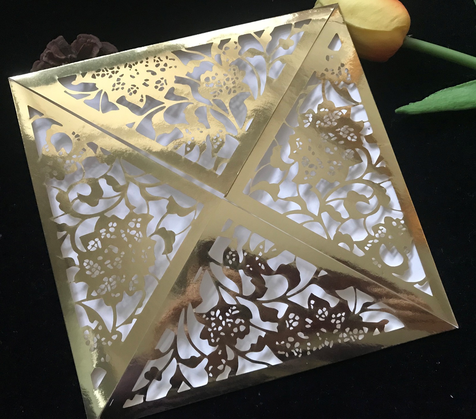 Metallic Gold Laser Cut Wedding Invitation Cards,50pcs Laser Cut ...