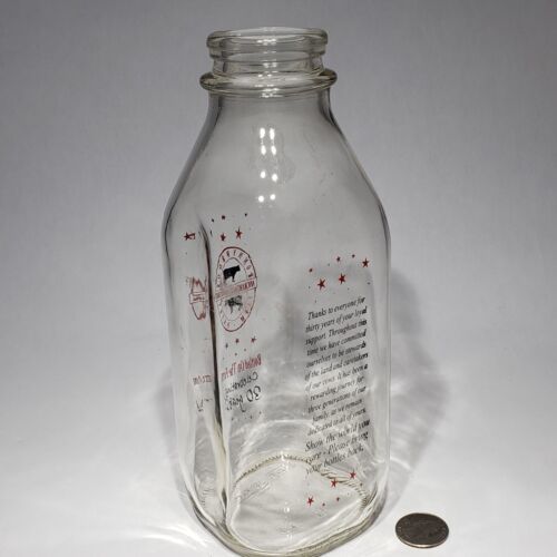 Ronnybrook Quart Glass Milk Bottle 30 Years Farm Dairy Ancramdale NY ...