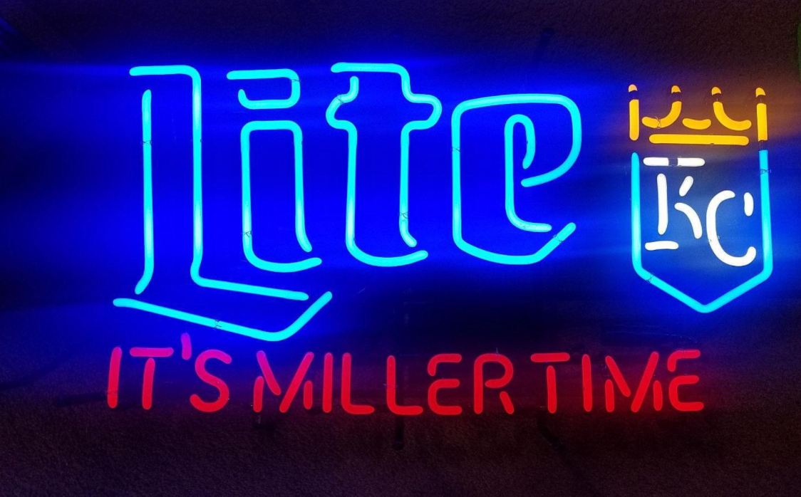New Miller Lite It's Miller Time Kansas City Royals Lamp Neon Sign 24 ...