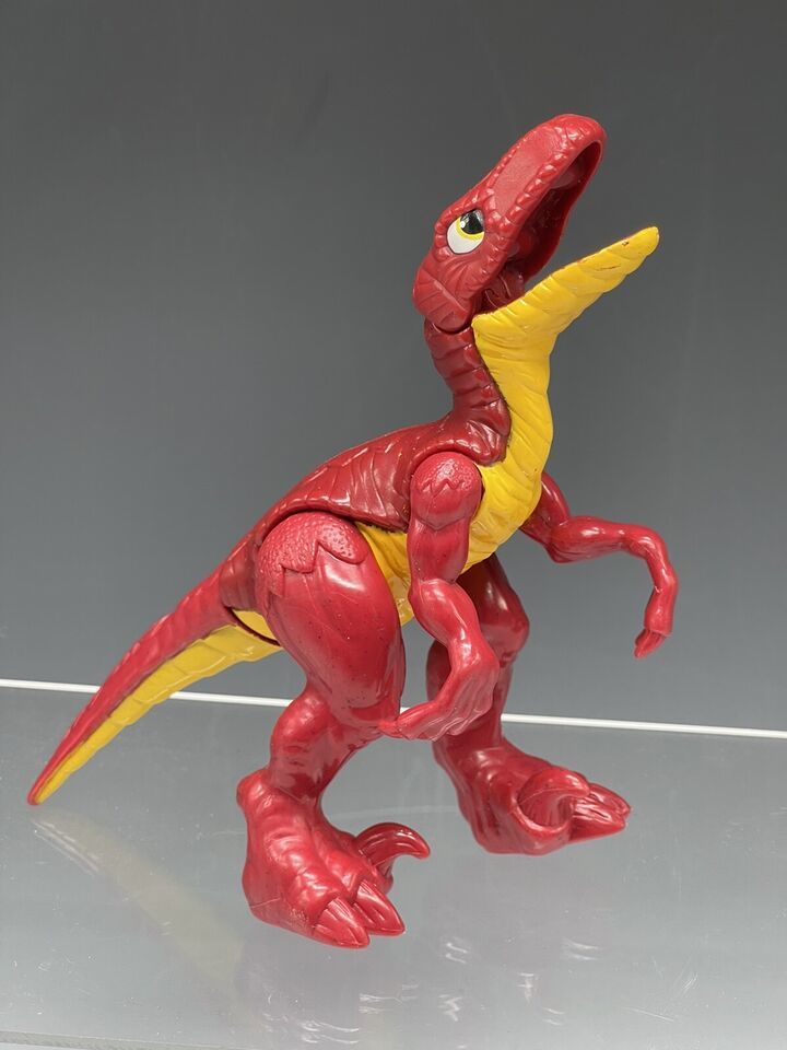 Fisher Price Imaginext Red Yellow Velociraptor Raptor Dinosaur Mattel ...