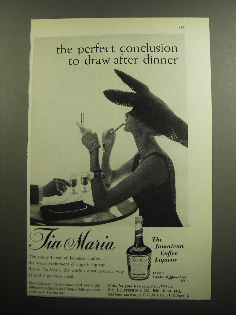 1959 Tia Maria Liqueur Advertisement - The perfect conclusion to draw ...
