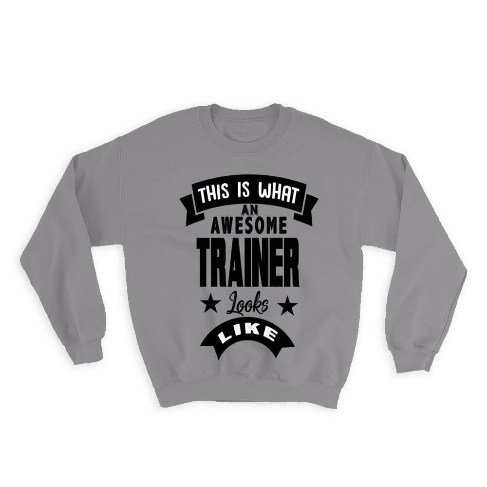 This is What an Awesome TRAINER Looks Like : Gift Sweatshirt Work ...