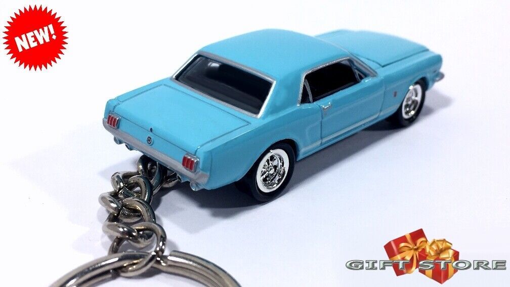 RARE KEY CHAIN 1964 ½ 1965/66 BLUE FORD MUSTANG GT COUPE CUSTOM LIMITED ...