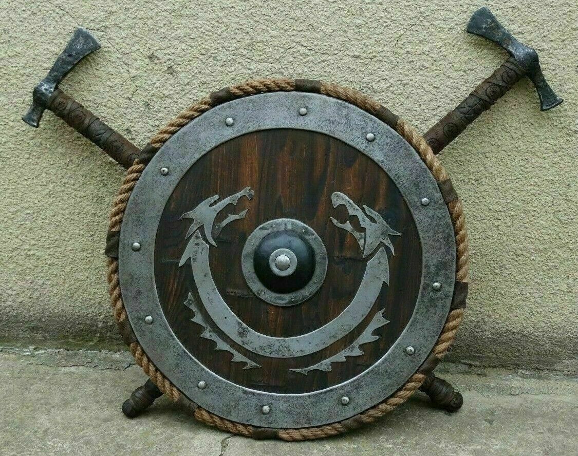 Medieval Old Shield Battle Ready Viking Shield Wooden Shield 24" Heavy ...