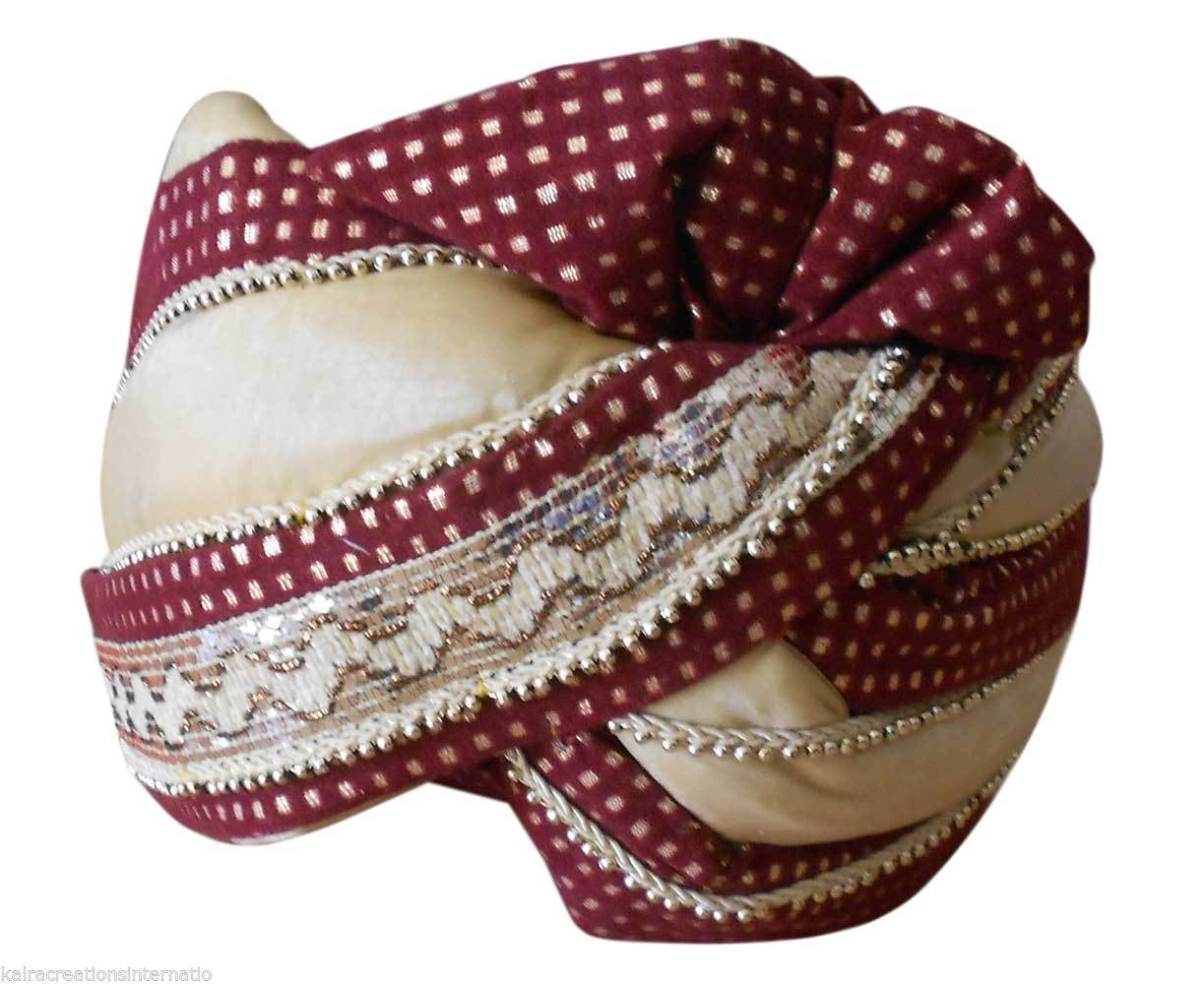 Men Pagri Wedding Groom Turban Top Hat Handmade Traditional Pag Safa X ...