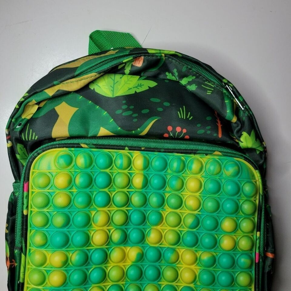 Dinosaur Pop It Backpack Fidget Front Green Boys Kids Small - Backpacks ...