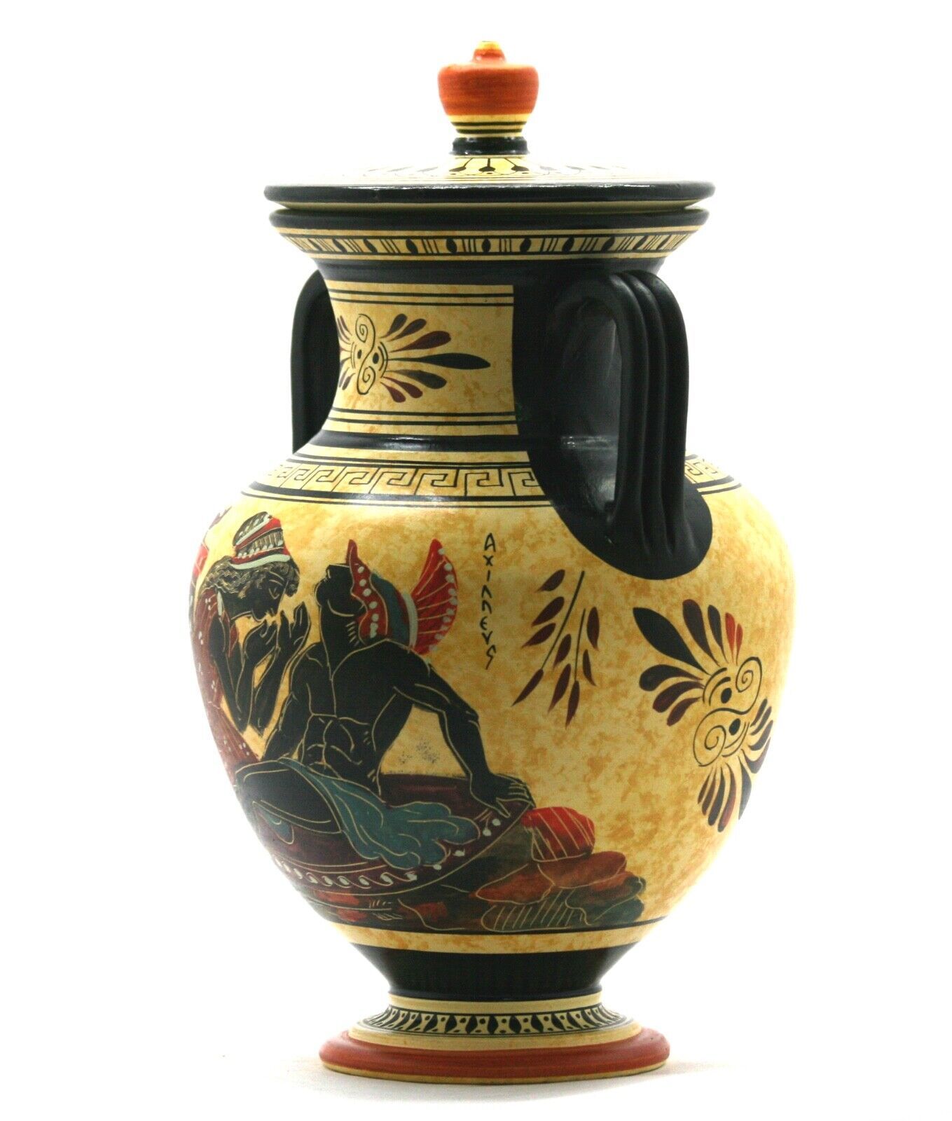Amphora Vase Achilles and God Bacchus Dionysus Ancient Greek Pottery ...