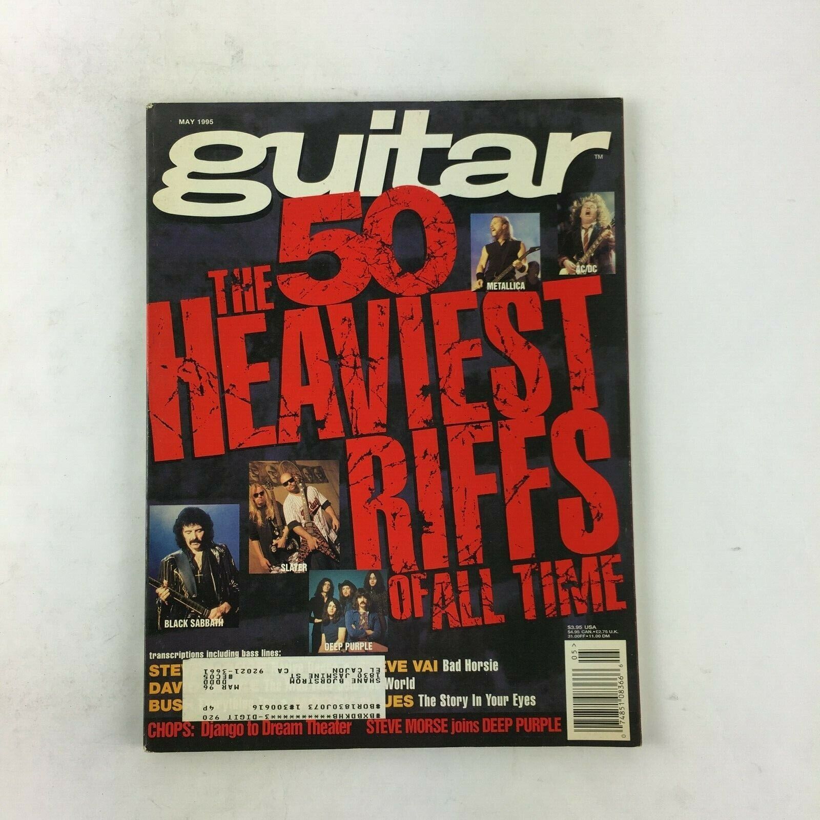 May 1995 Guitar Magazine The 50 Heaviest Riffs of All Time Steve Morse ...