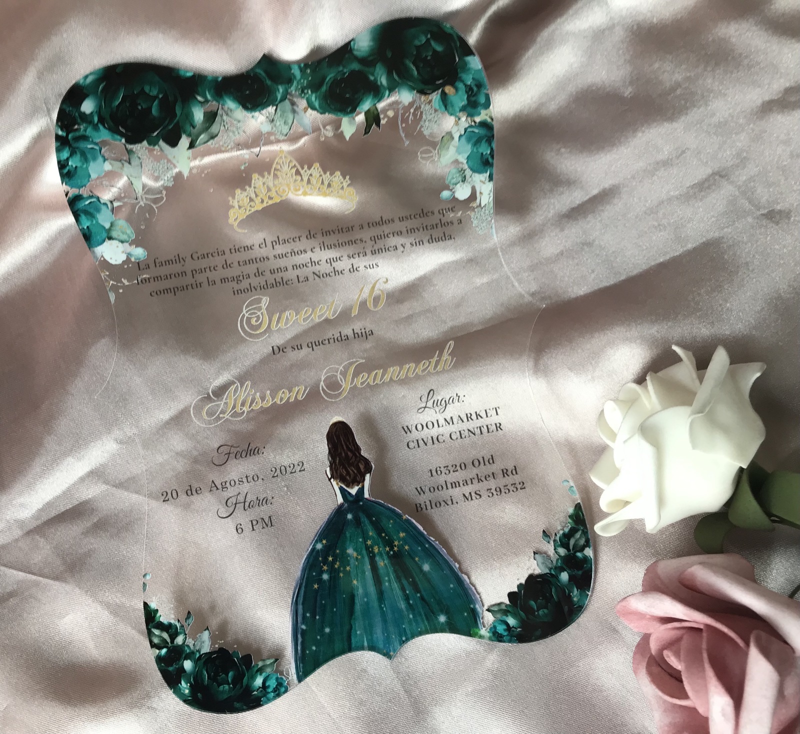 Custom Transparent Quinceanera Invitation,Acrylic Wedding Invitation ...