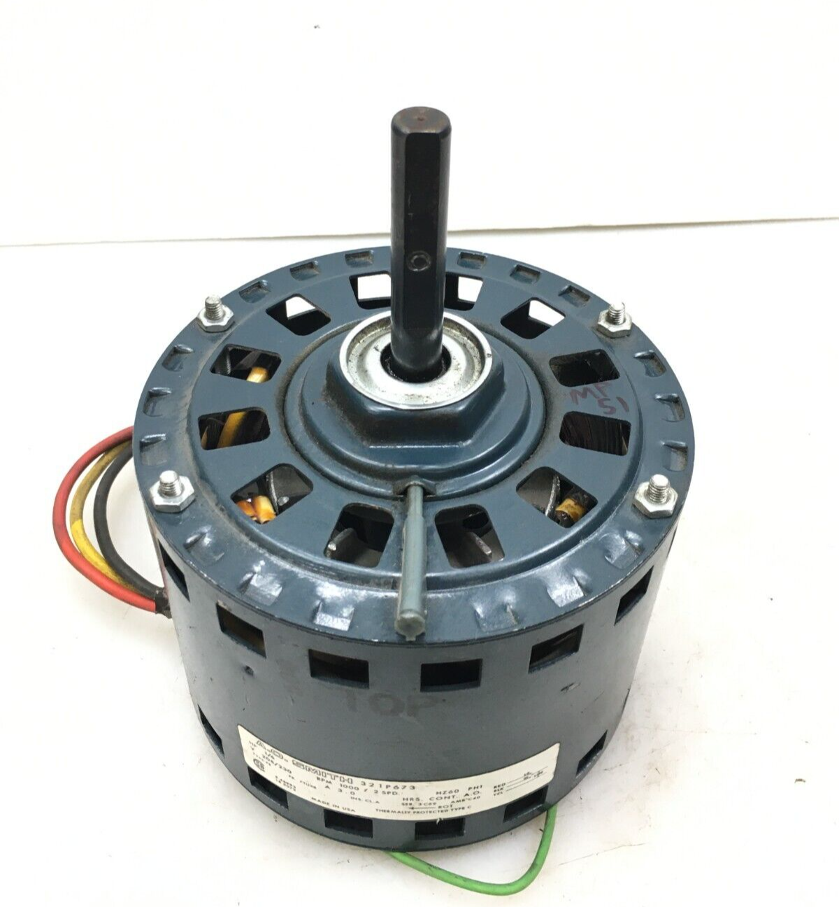 A.O. Smith 321P673 Electric Blower Motor 1/6HP 1000RPM 2SPD 208/230V used #MP51 - HVAC ...