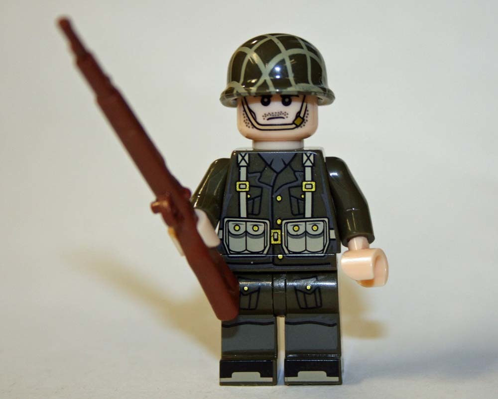 Us American Solider Ww2 With Helmet Large Netting A Custom Minifigures ...