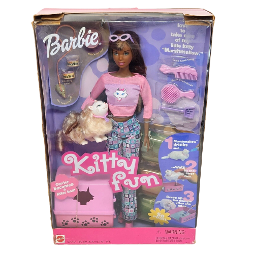 2000 MATTEL KITTY FUN BARBIE AFRICAN AMERICAN DOLL # 28624 ORIGINAL BOX ...