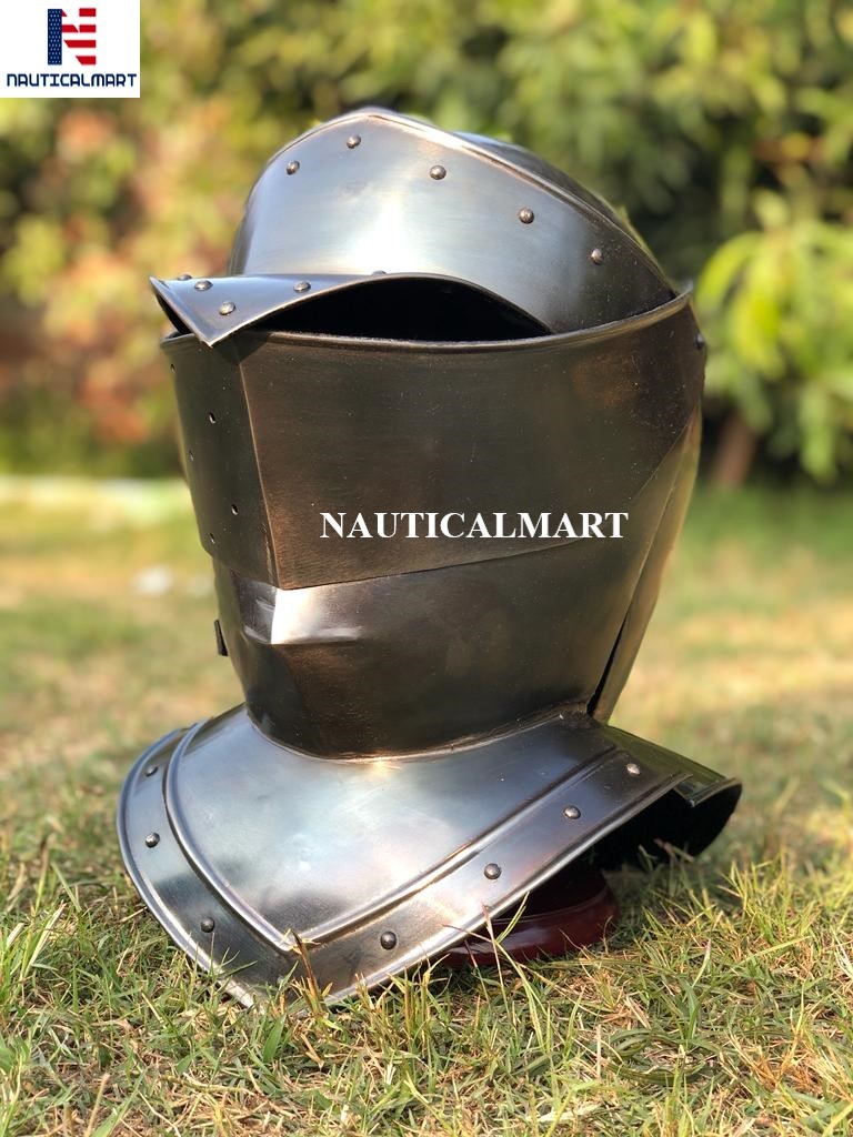 NauticalMart Armor Helmet Black Closed Knight Cosplay Costume Larp ...