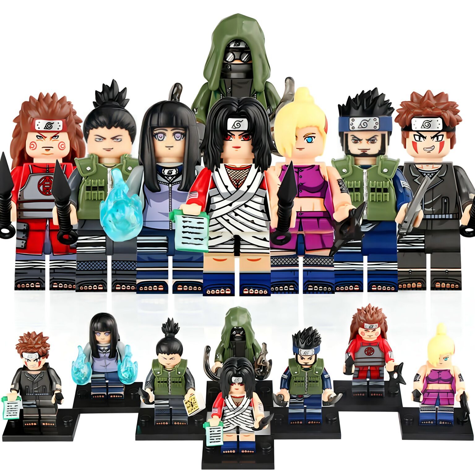 8pcs Naruto Team Kurenai Kiba Hinata and Team Asuma Shikamaru ...