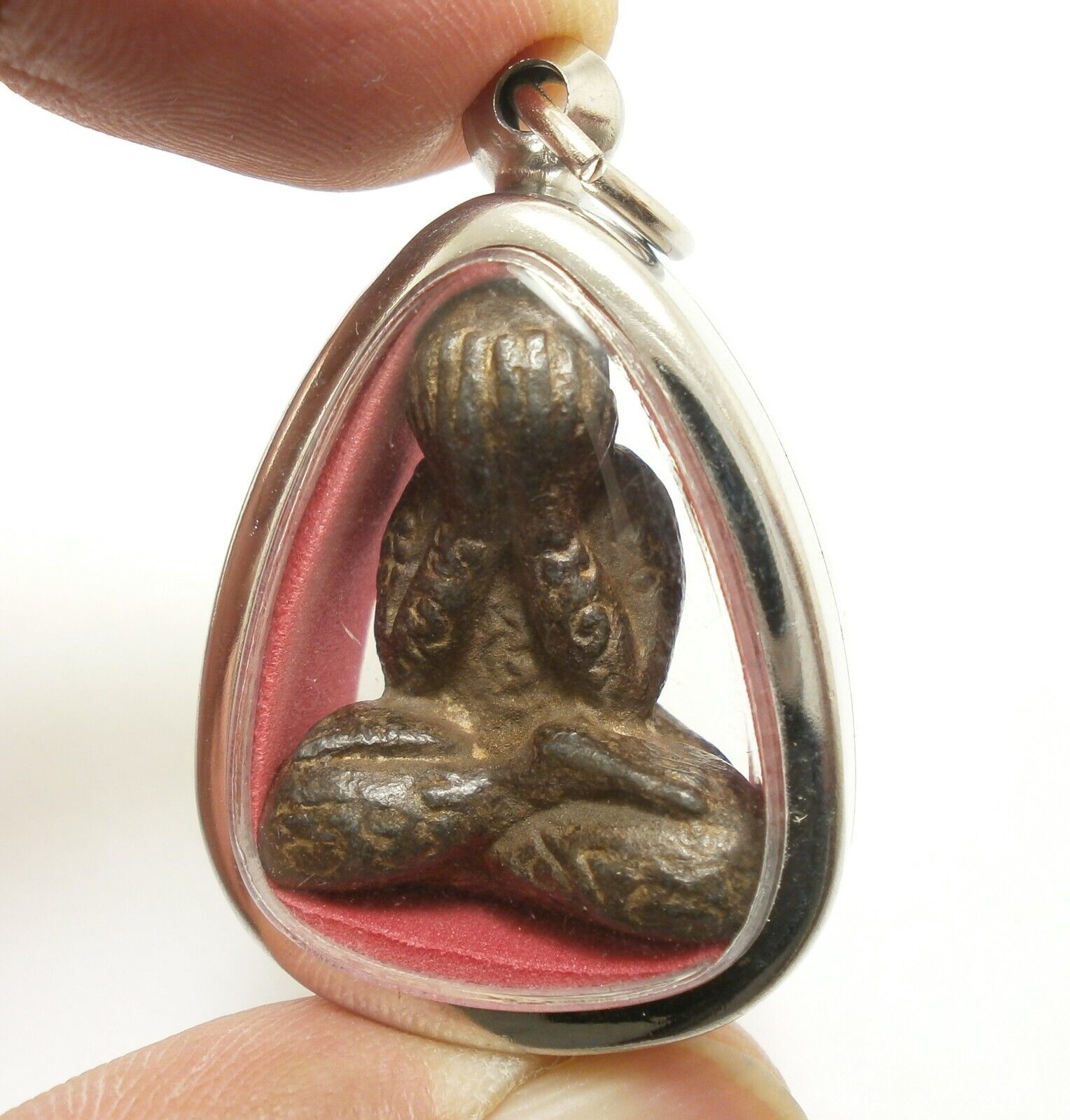 LP KRON PIDTA METAL 1960s CLOSE EYES BUDDHA CRON TOK RAJA THAI LUCKY ...