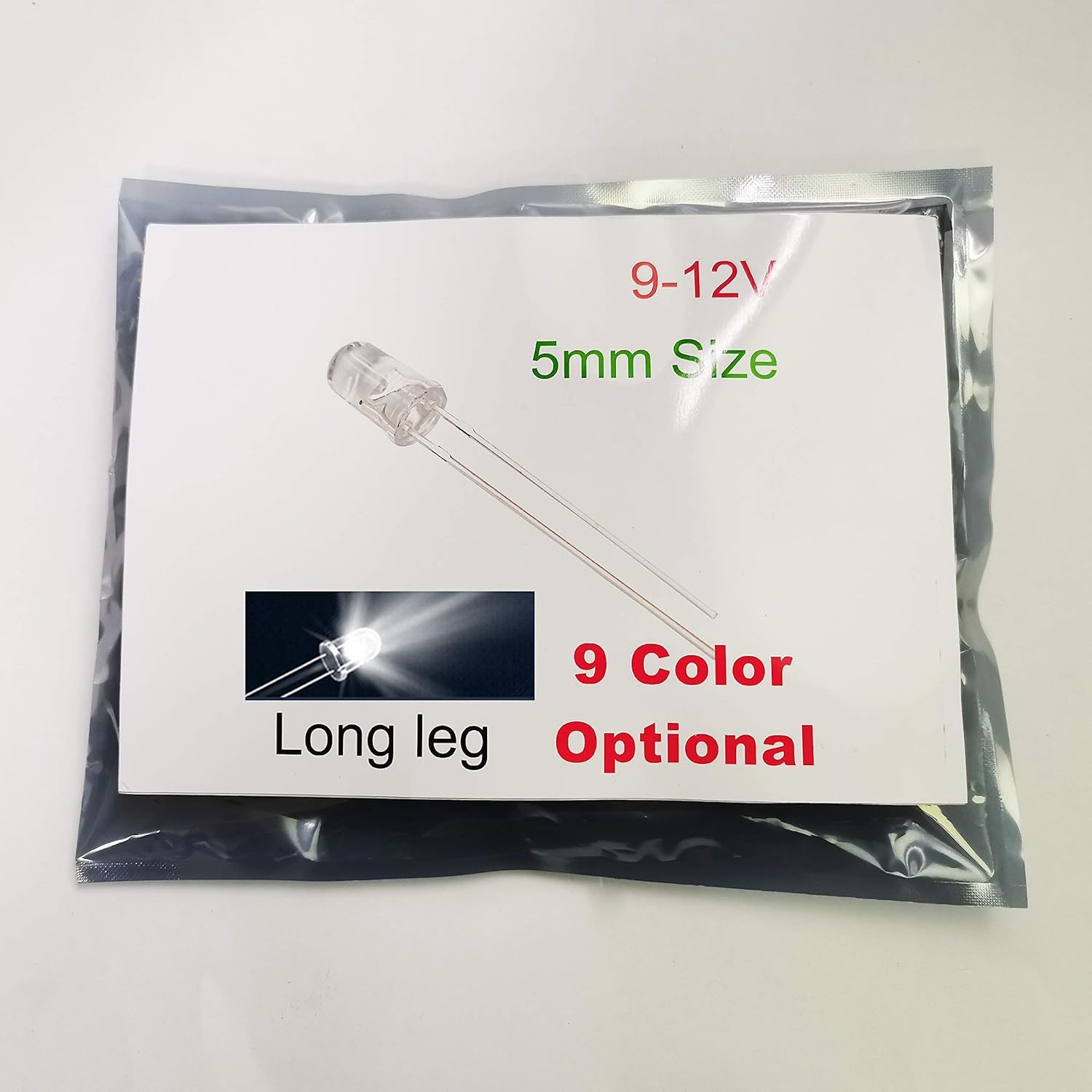 100 Pieces Of 12V 5Mm White Led 9V - 12V Gauge Cluster Light Emitting ...