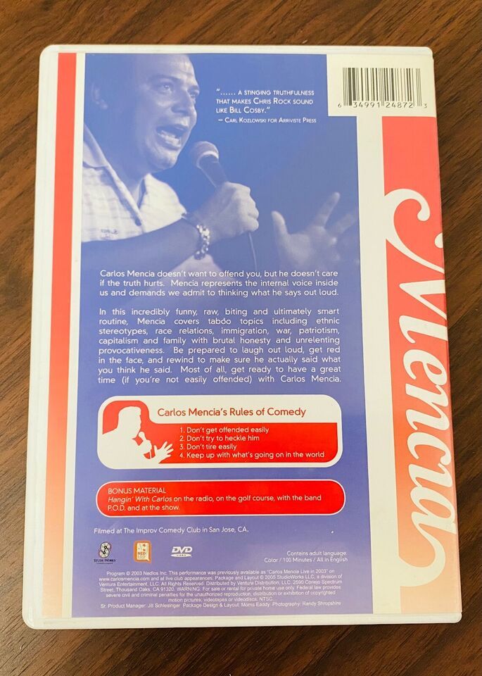 CARLOS MENCIA (Not For The Easily Offended) FREE SHIPPING - DVDs & Blu ...