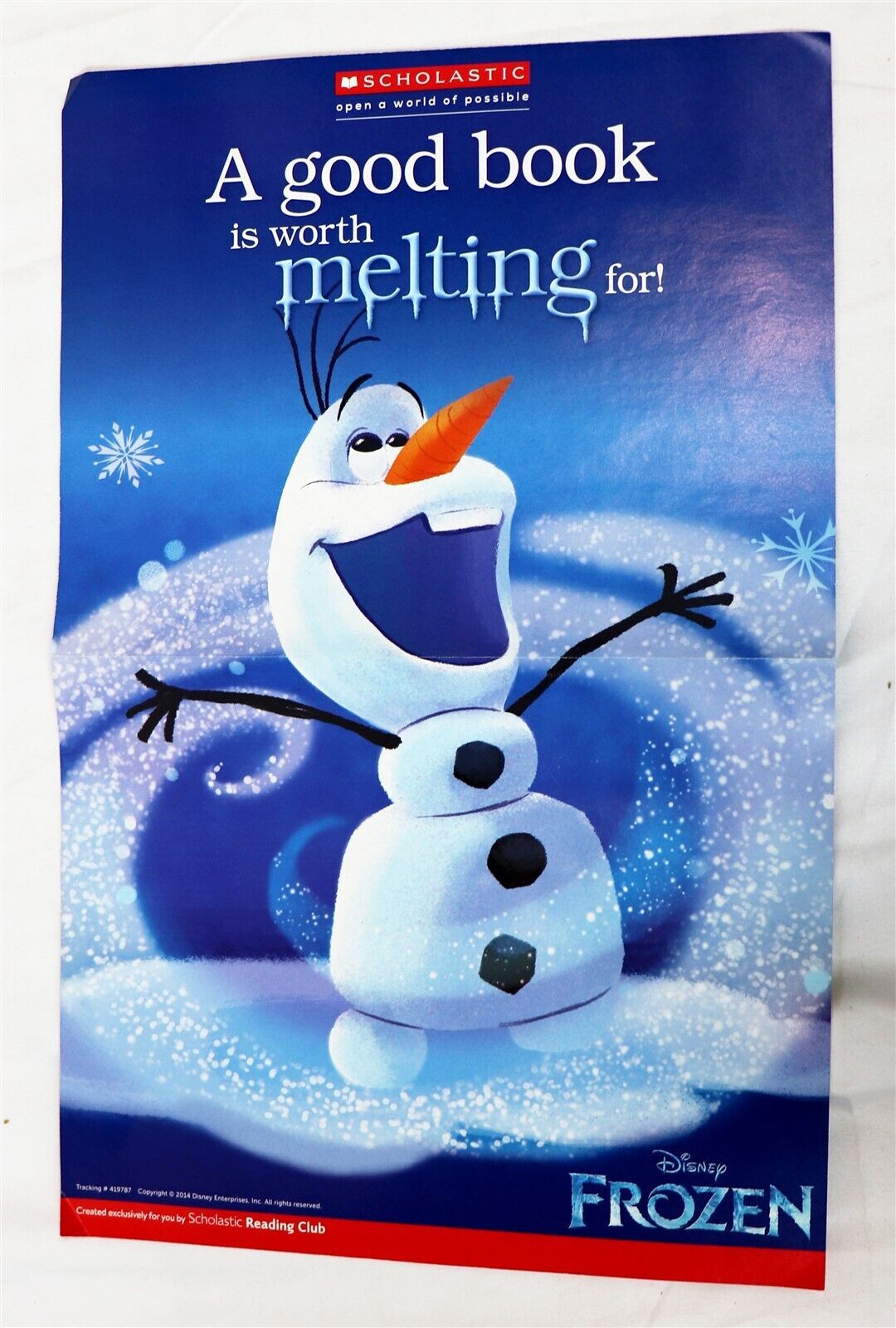 VINTAGE Scholastic TMNT / Frozen Olaf 11x17" Folded Poster - 2000-Now