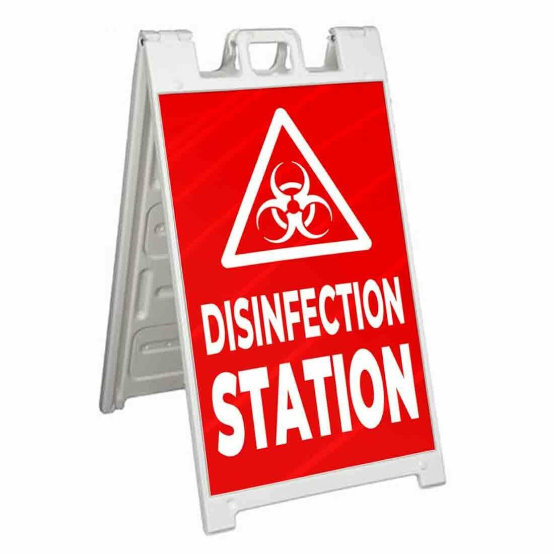 DISINFECTION STATION Signicade 24x36 Aframe Sidewalk Sign Banner Decal ...