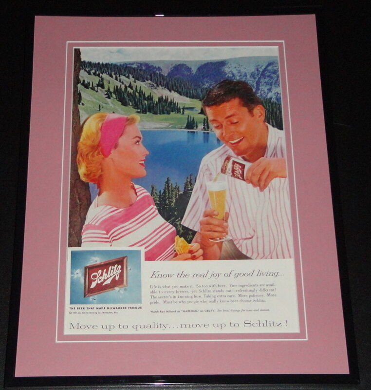 1959 Schlitz 11x14 Framed ORIGINAL Vintage Advertisement Poster ...
