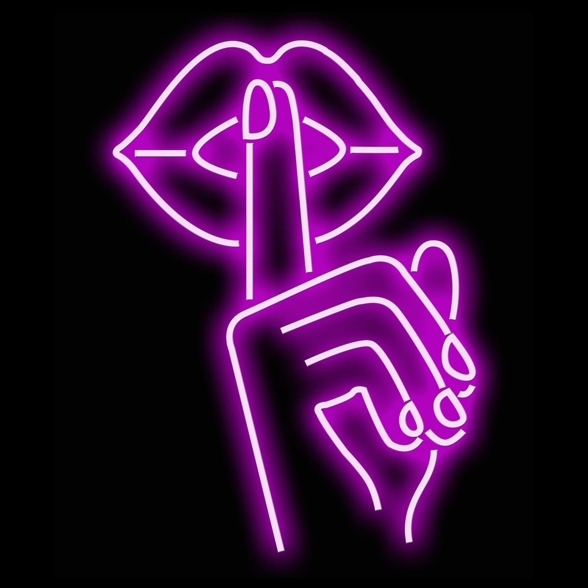 LED Neon Sign, 600mm x 500mm - SHHHH - Plaques & Signs