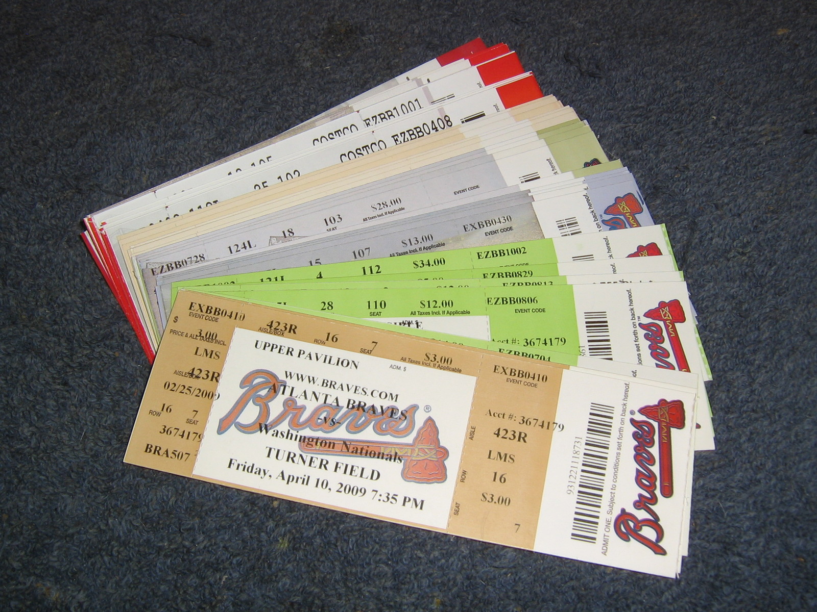 MLB Atlanta Braves Ticket Stubs - Ticket Stubs