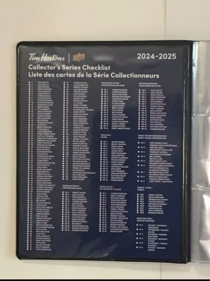 2024-25 UD TIM HORTONS NHL HOCKEY CARDS EMPTY ALBUM/BINDER - 10TH ...