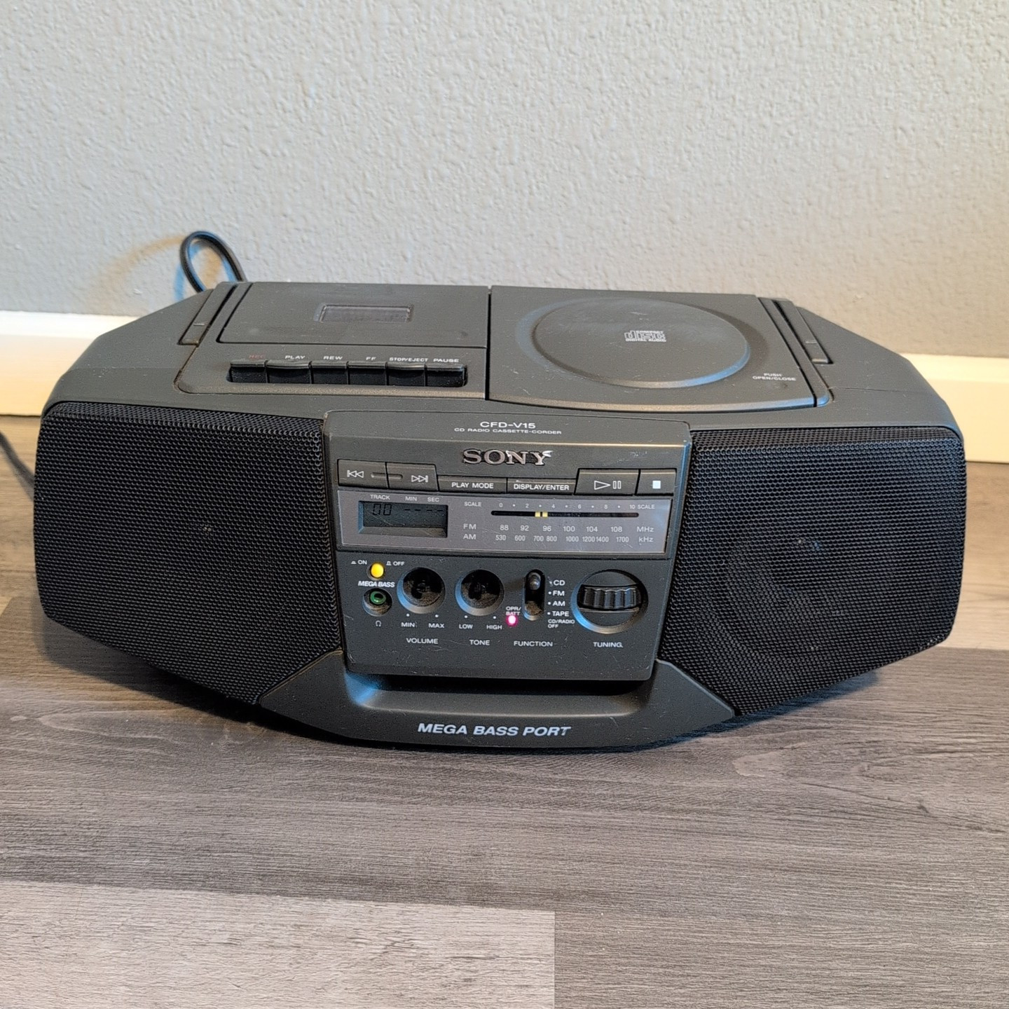 Sony Boombox CFD V15 CD Radio Cassette TESTED Mega Bass Port w/Power ...