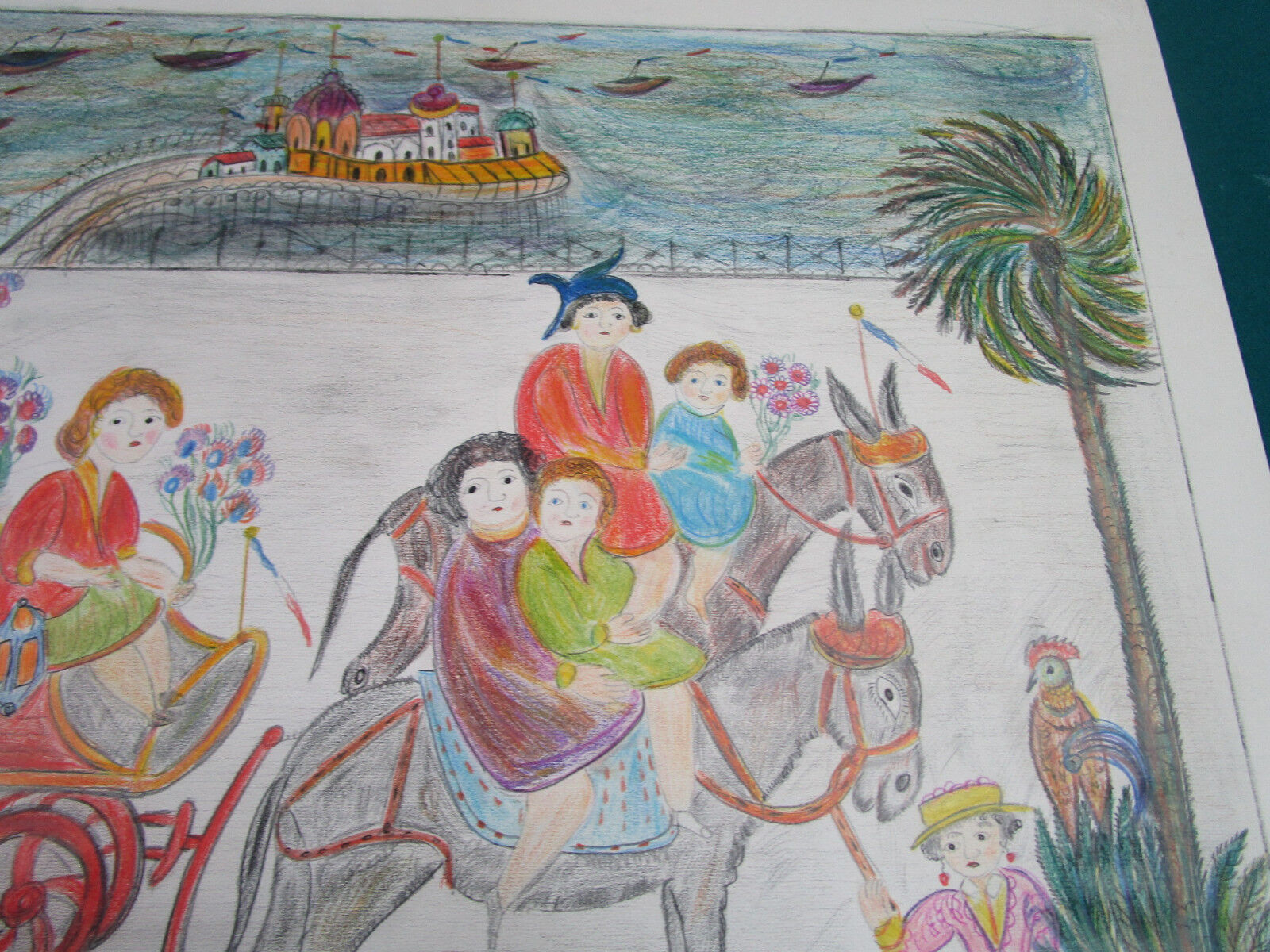 Emile Crociani (1902-1980) Original Crayon and similar items