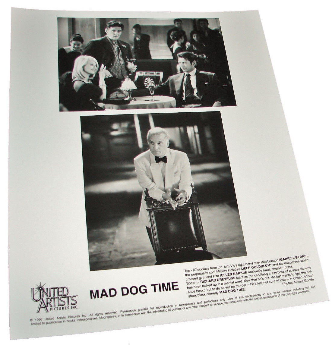 1996 MAD DOG TIME Movie Press Photo Richard Dreyfuss Ellen Barkin Jeff ...
